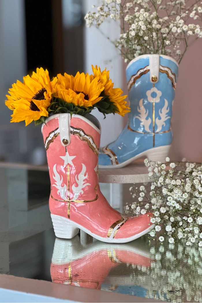 Cowboy Boot Vase | We Are Women Owned